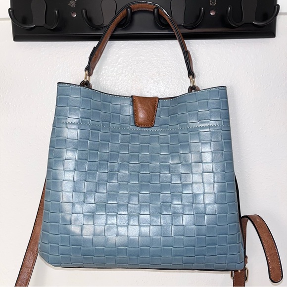 Jen & Co | Bags | Jen Co Teal Tati Woven Hobo Satchel Crossbody Purse ...